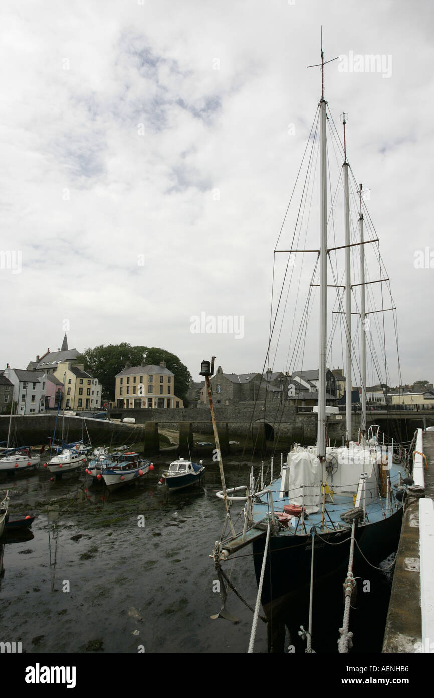boats on the silverburn river castletown IOM Stock Photo - Alamy