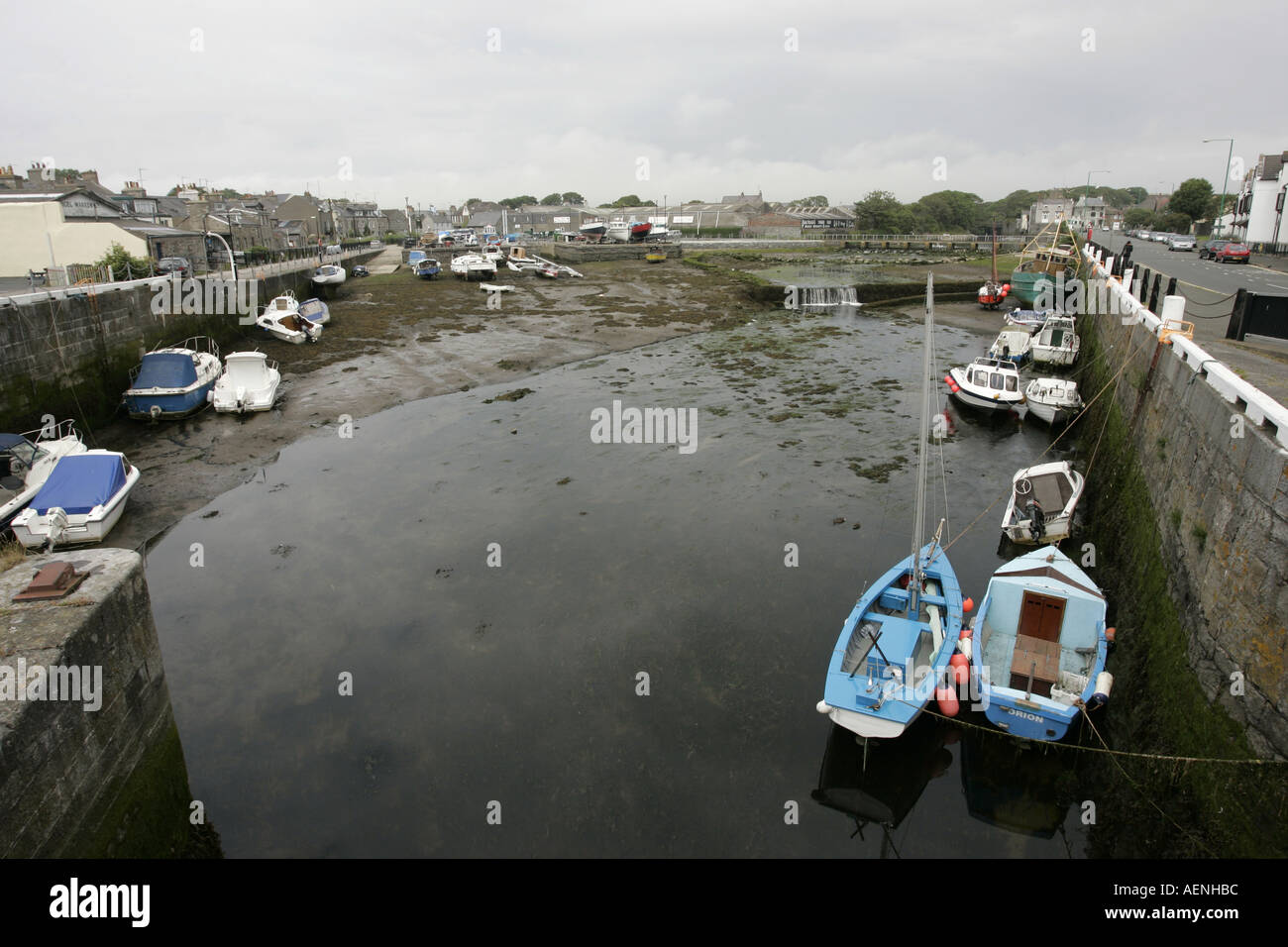 boats on the silverburn river castletown IOM Stock Photo - Alamy