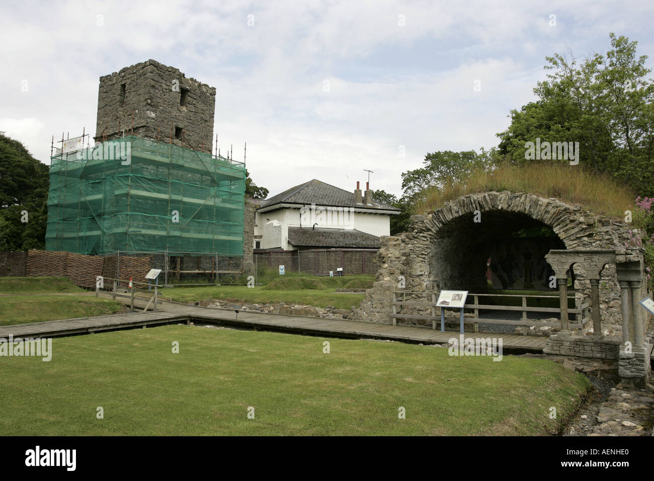 ruins of Rushen Abbey ballasalla IOM Stock Photo - Alamy