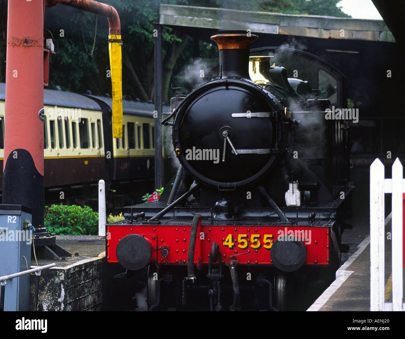 Steam train at Paignton Station Devon England 2005 Stock Photo - Alamy