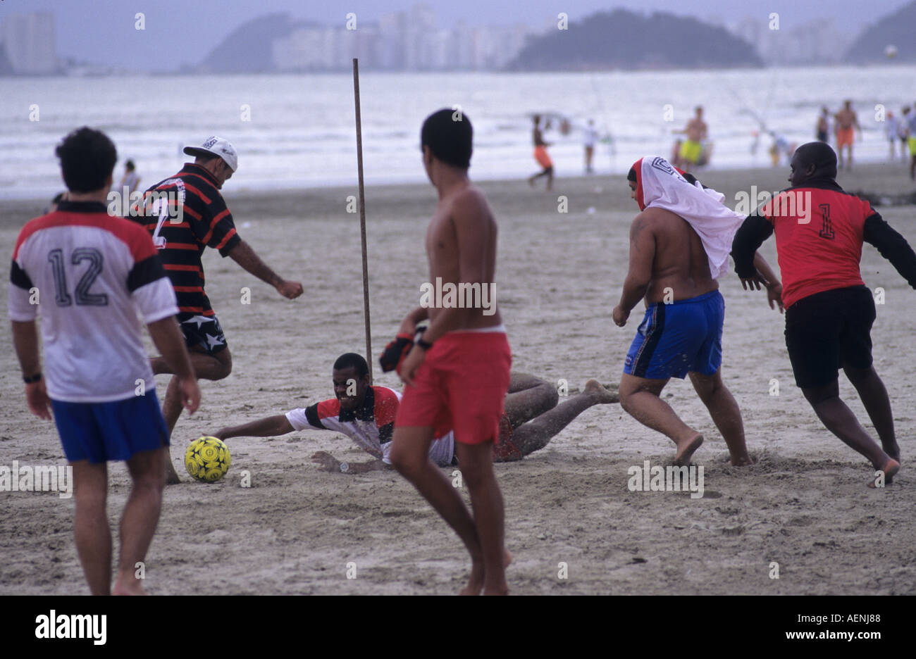 Brasil beach football Santos Stock Photo - Alamy