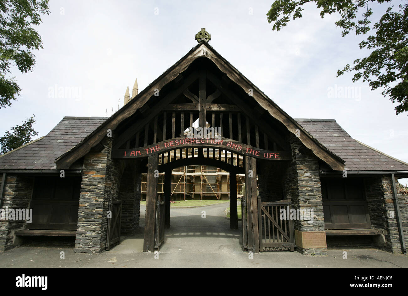 Entrance to Michael Parish Church Kirk Michael Isle of Man IOM Stock ...