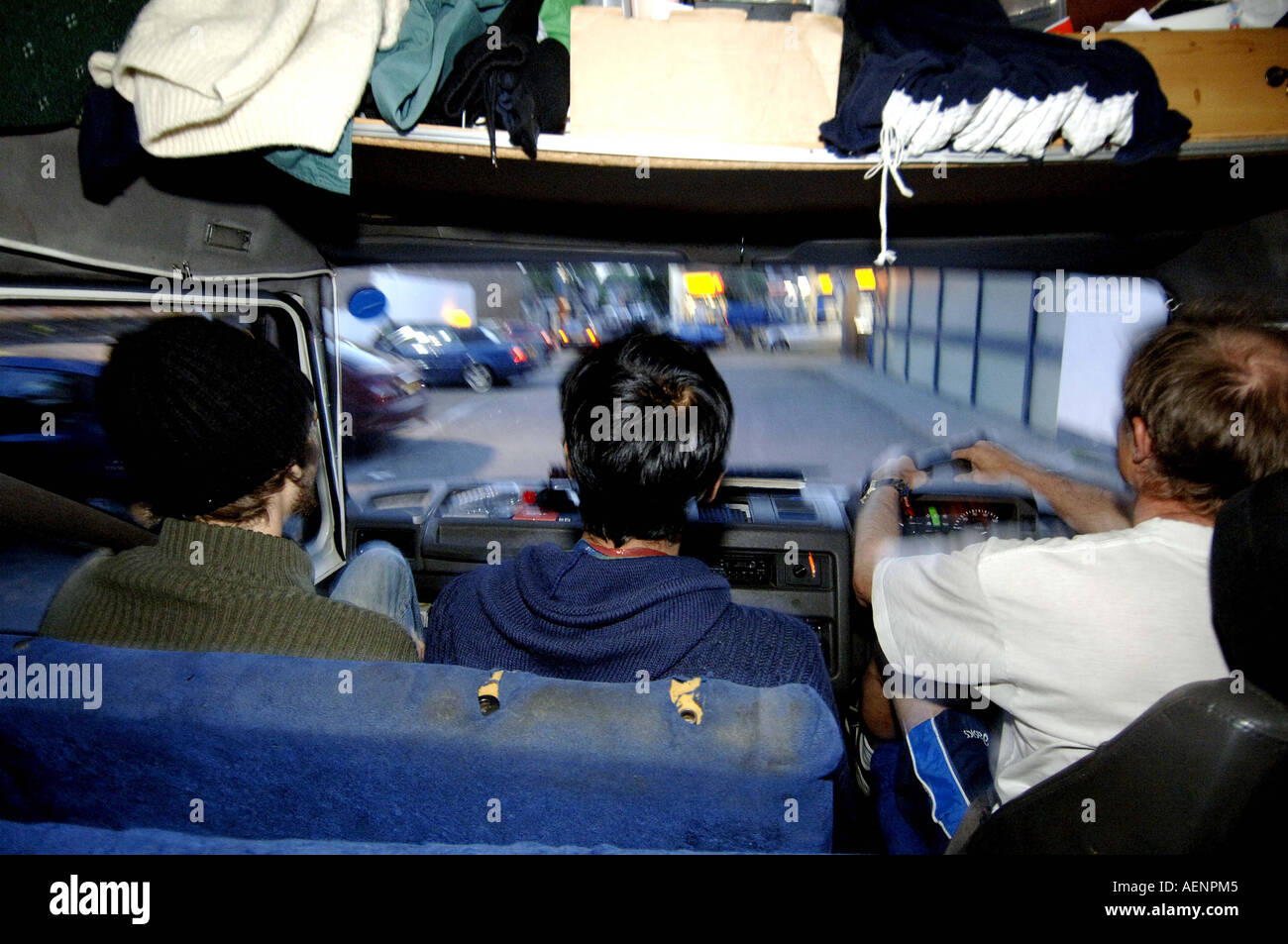 Interior of a white van Stock Photo - Alamy