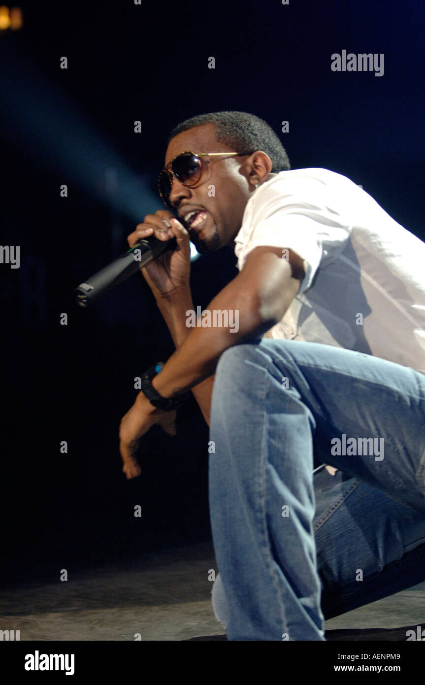 American rap artist Kanye West performs at Hammersmith Apollo in London ...