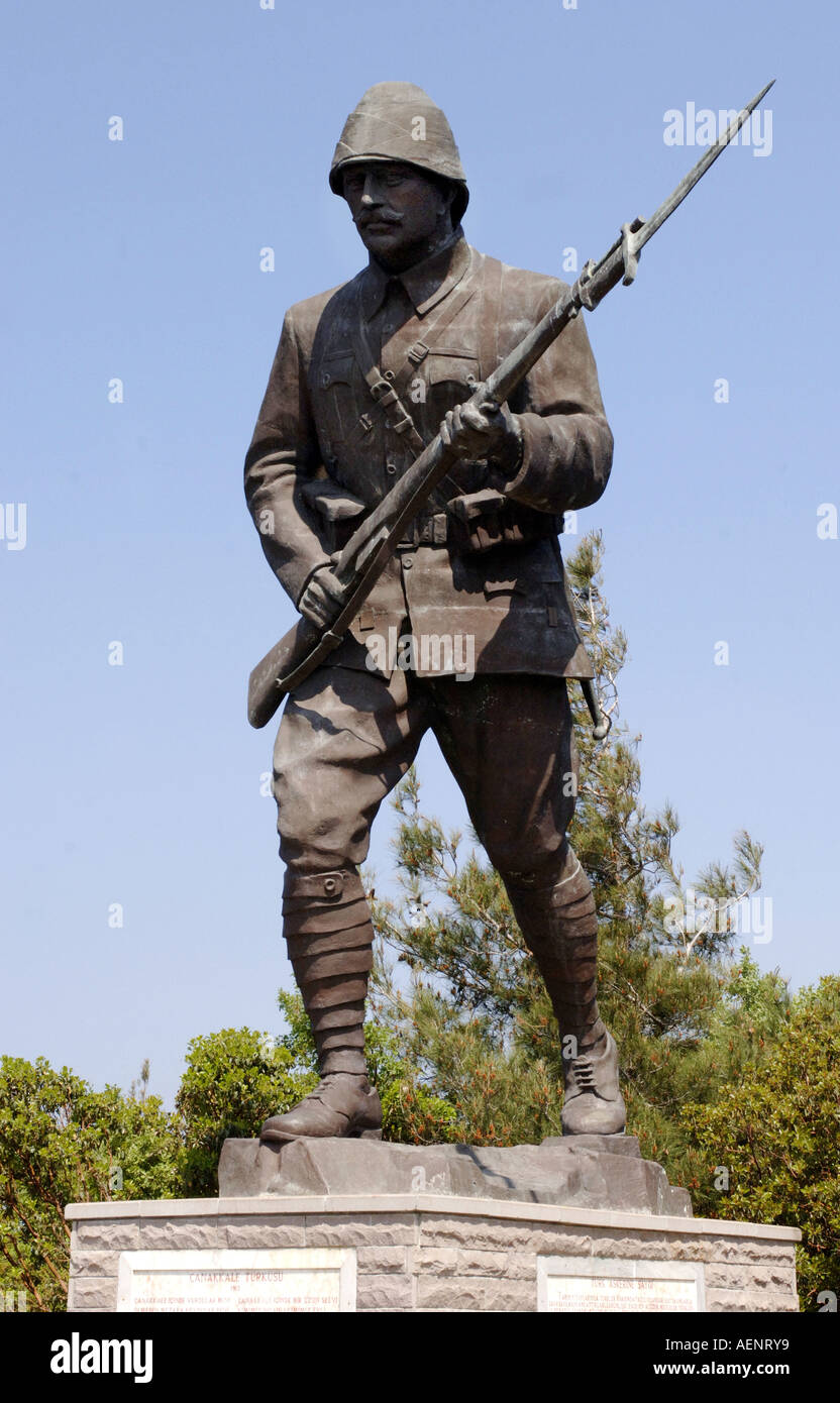 Turkish memorial statue, Gallipoli peninsula, Turkey Stock Photo - Alamy