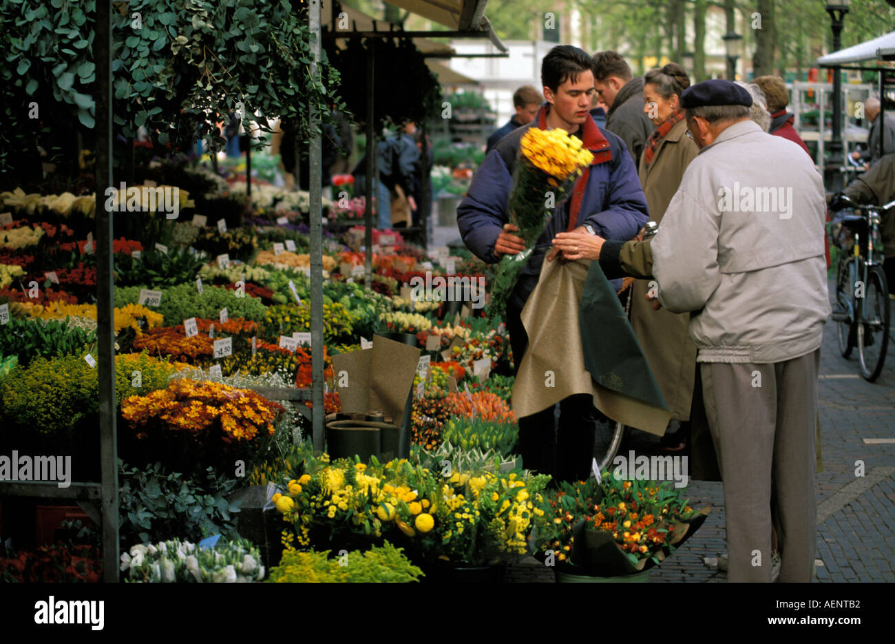 Utrecht flower market Janskerkhof Stock Photo - Alamy
