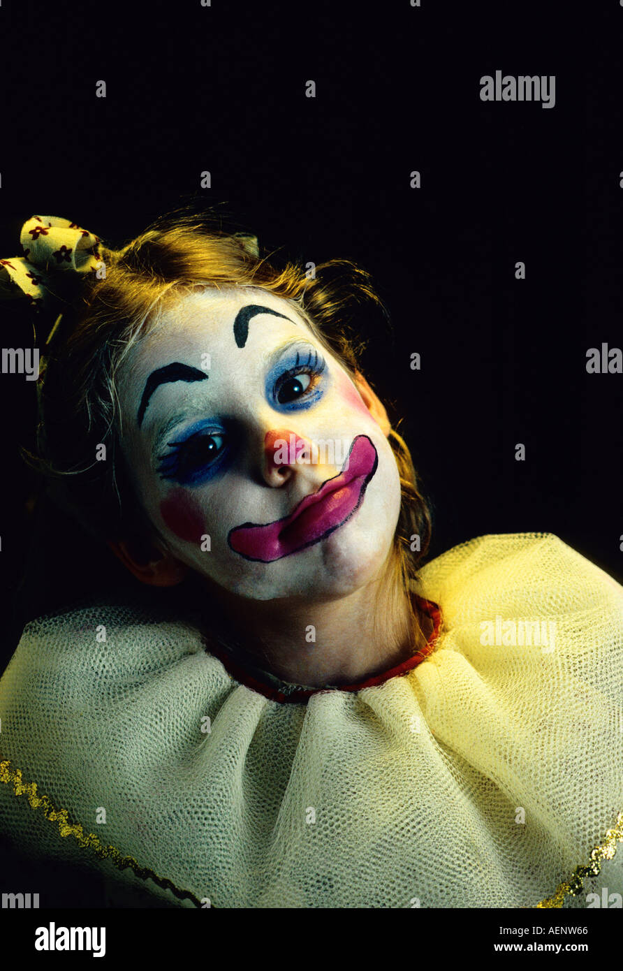 Young girl made up as a mime Stock Photo - Alamy