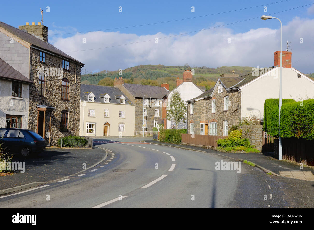 Main Road Meifod Mid Wales Stock Photo - Alamy