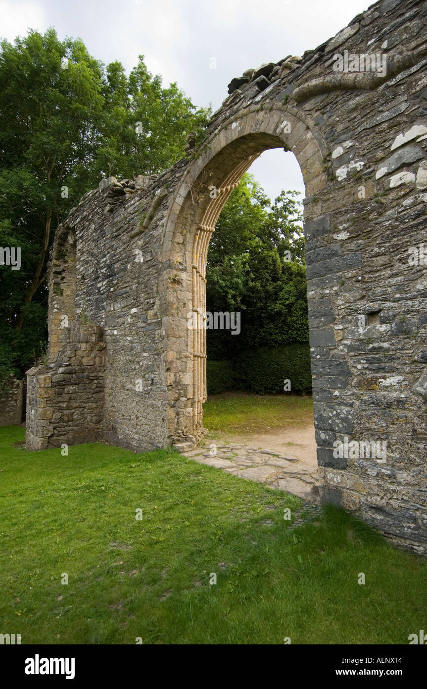 The great arch archway Ruined Cistercian abbey Ystrad Fflur Strata ...