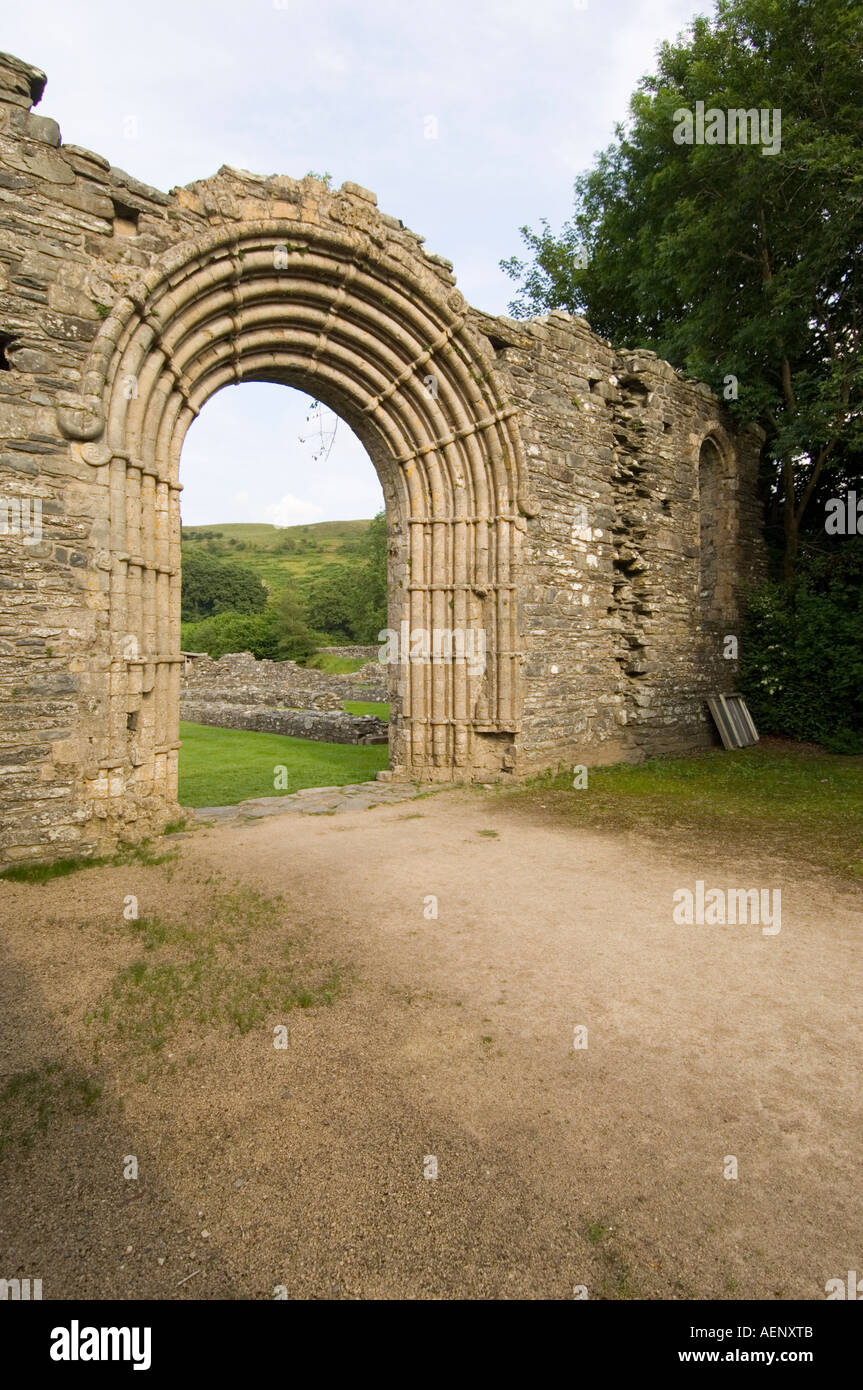 The great arch archway Ruined Cistercian abbey Ystrad Fflur Strata ...