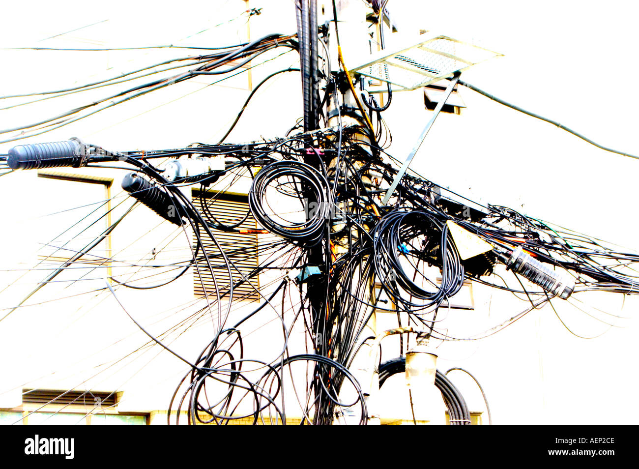 Dangerous Electrical Wires Stock Photo - Alamy