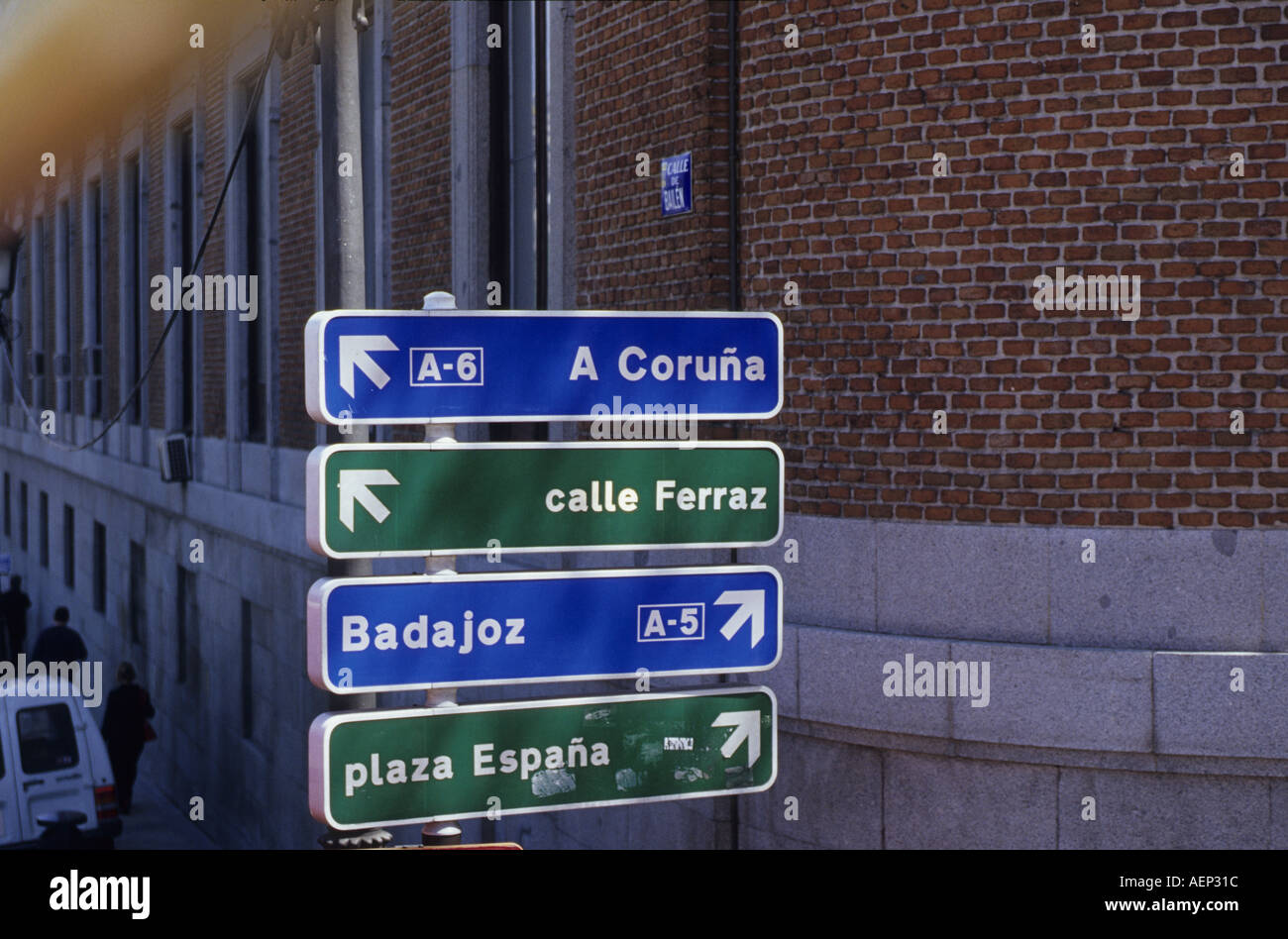 ROAD SIGNS MADRID SPAIN Stock Photo - Alamy