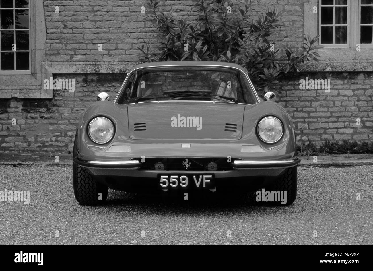 Front view luxury ferrari Black and White Stock Photos & Images - Alamy