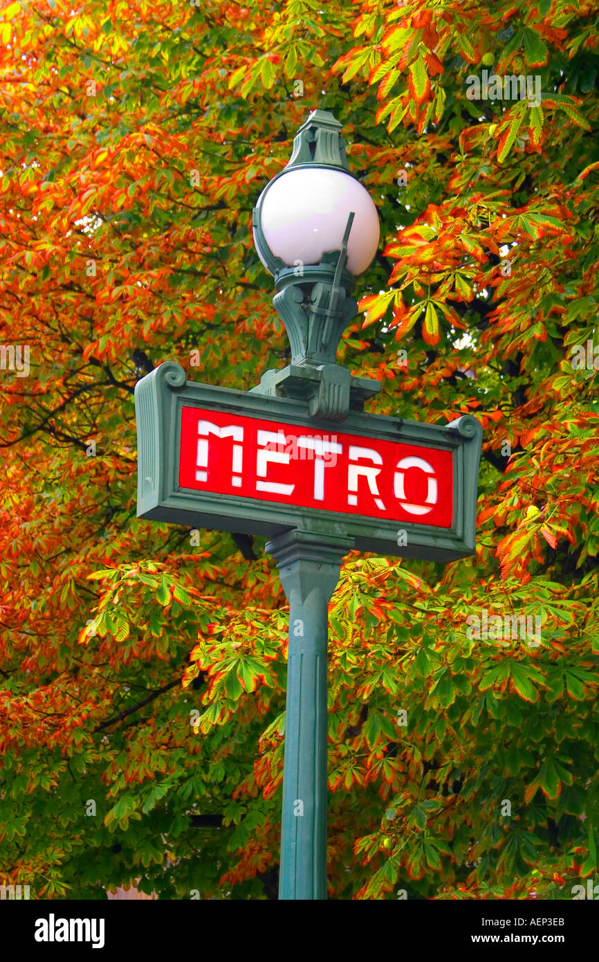 Metro train station sign Paris France Europe Stock Photo - Alamy