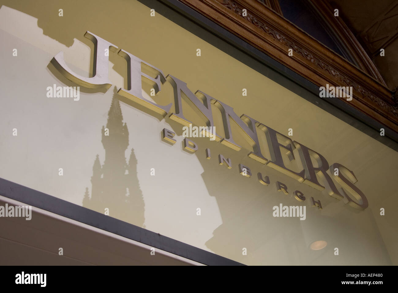 dh Jenners PRINCES STREET EDINBURGH Sign above main entrance to ...