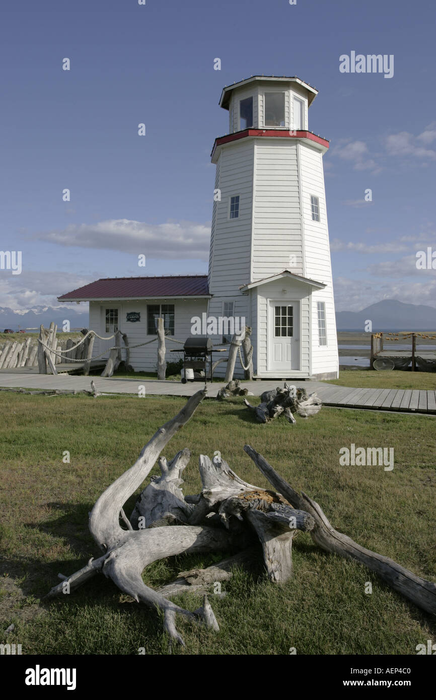 old lighthouse at the Homer Spit Kenai peninsula Homer Alaska USA Stock ...