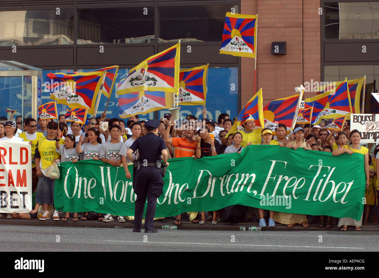 Tibetans and their supporters protest about the upcoming Beijing ...