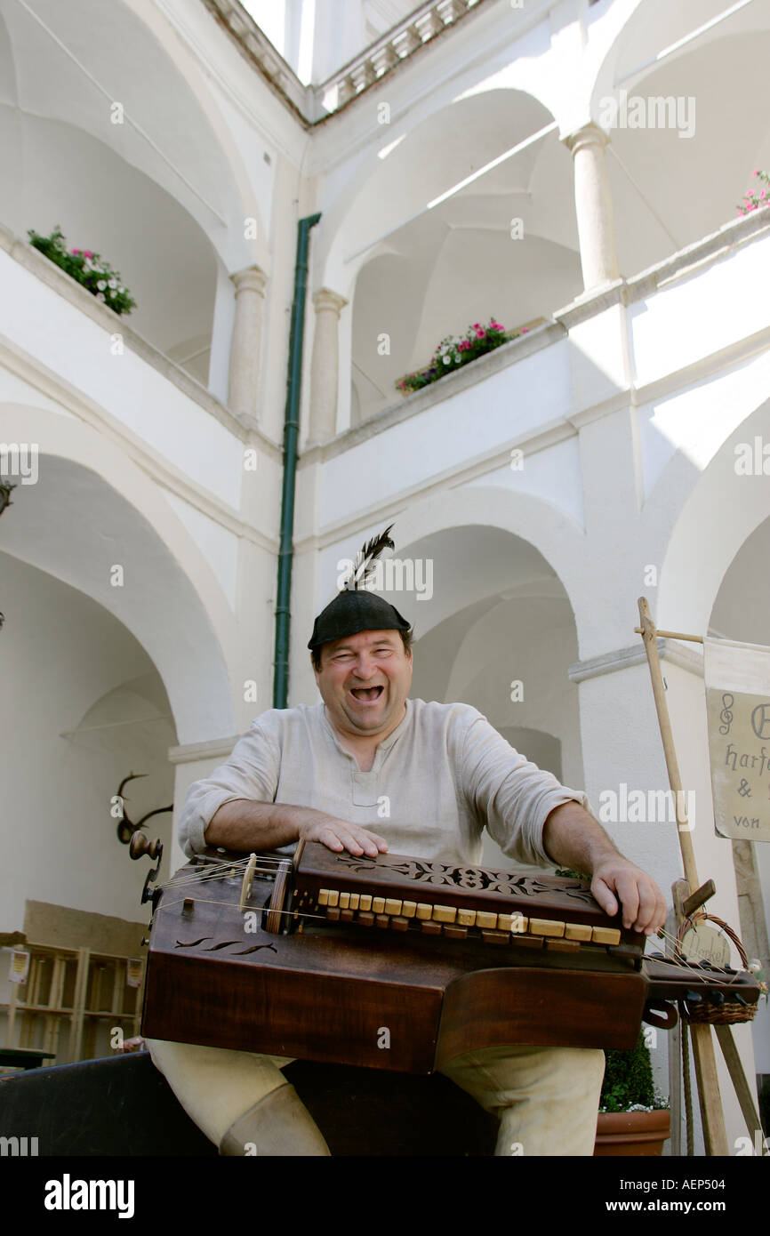 Erneste the lyra player at the mediaeval festival at the castle of ...