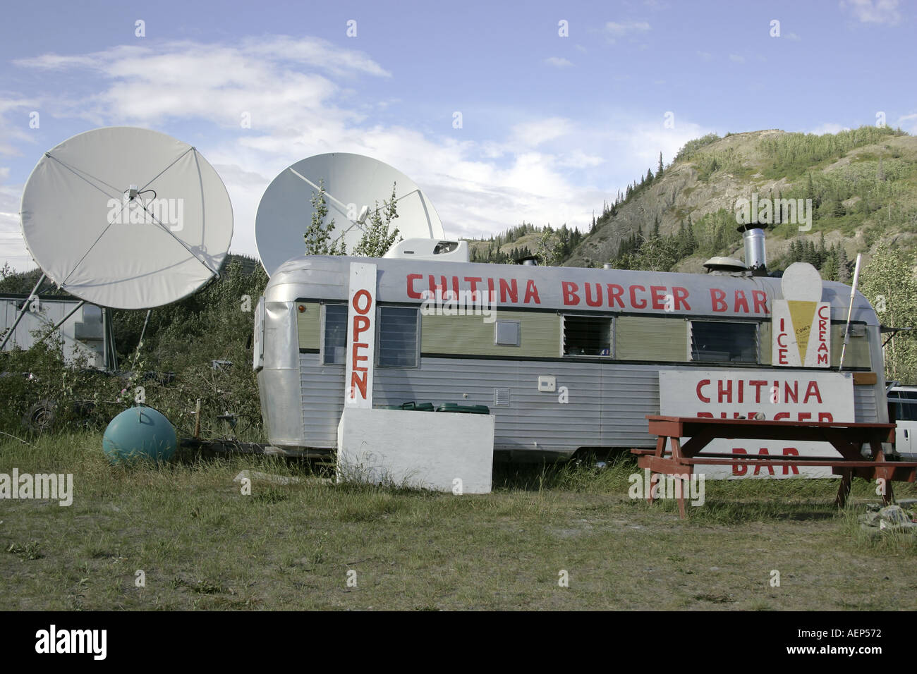 the main buildings of the village of Chitina Alaska USA Stock Photo - Alamy