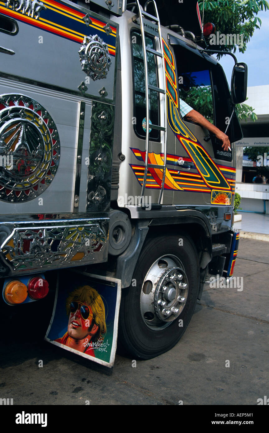 Colourful lorry and mud flap, Thailand Stock Photo - Alamy
