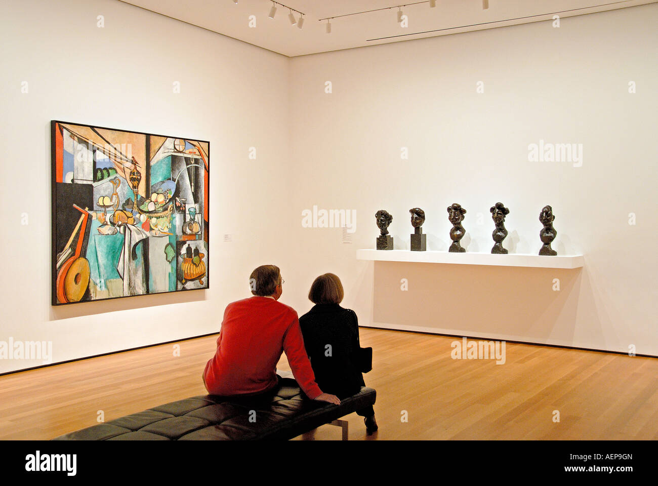 Black Head Sculptures MoMa Museum, New York Stock Photo - Alamy