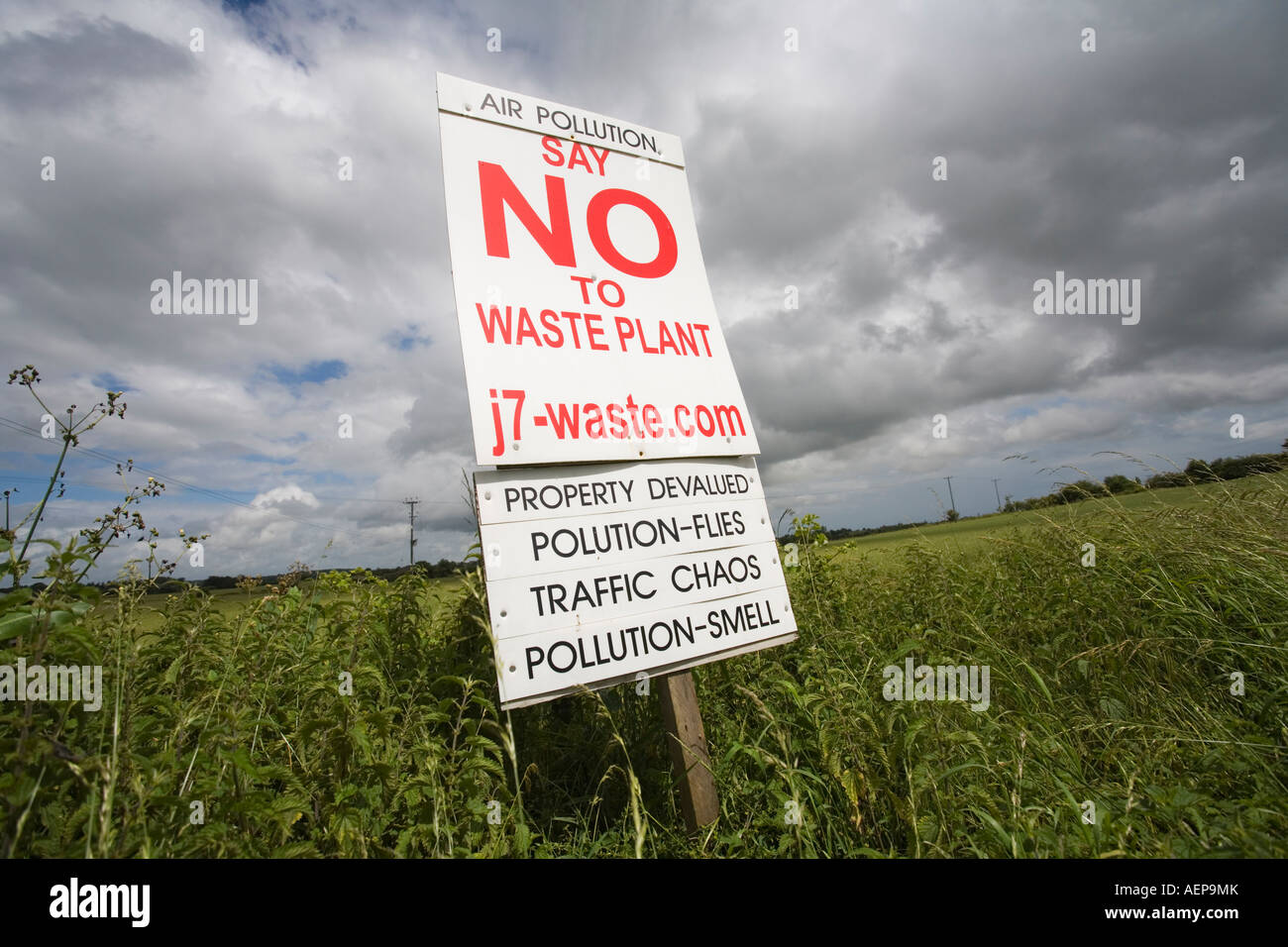Environmental campaign poster SAY NO TO WASTE PLANT Stock Photo - Alamy