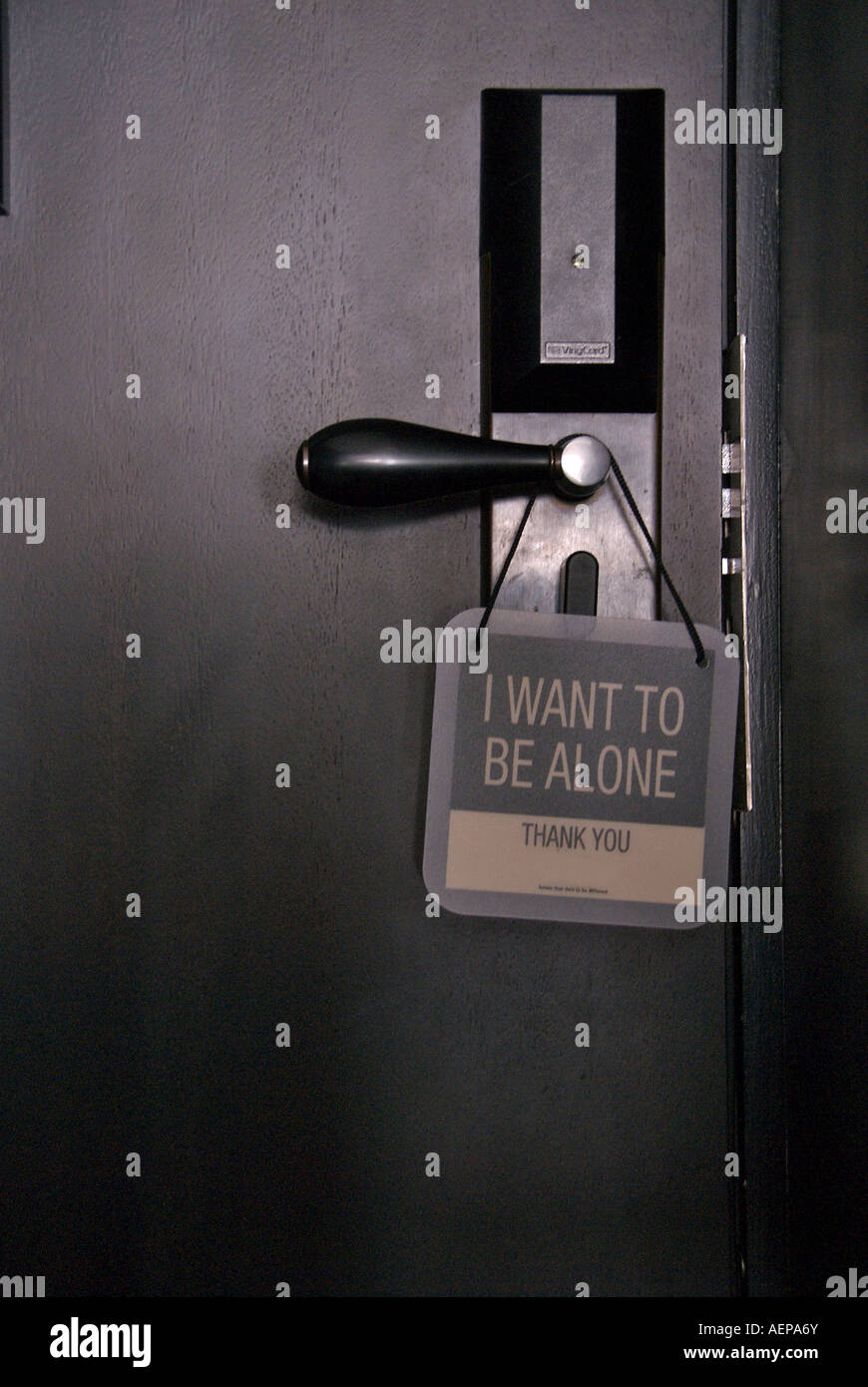 A do not disturb sign on a hotel door handle Stock Photo - Alamy