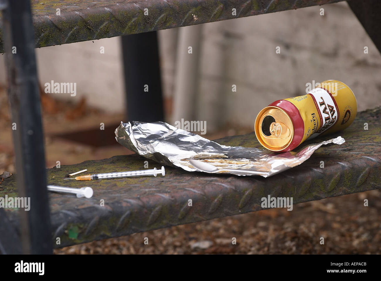 Set up of Drug user Stock Photo - Alamy