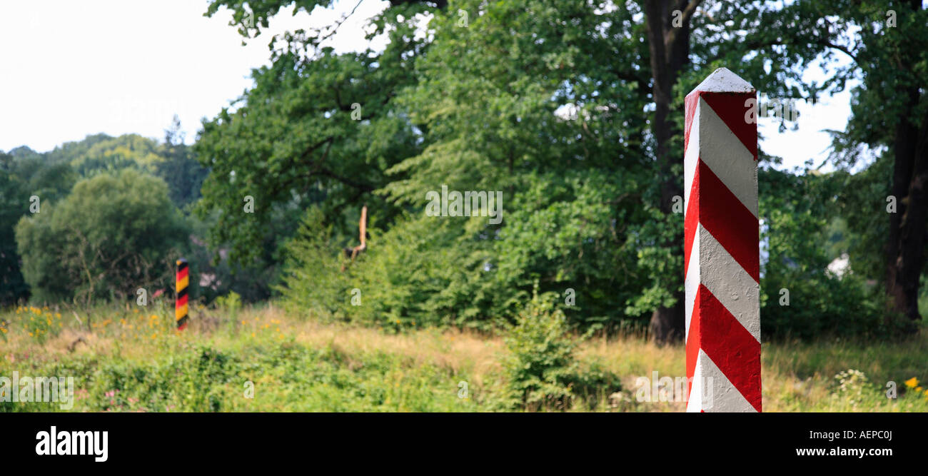 Border posts, border between Germany and Poland at Bad Muskau Leknica ...