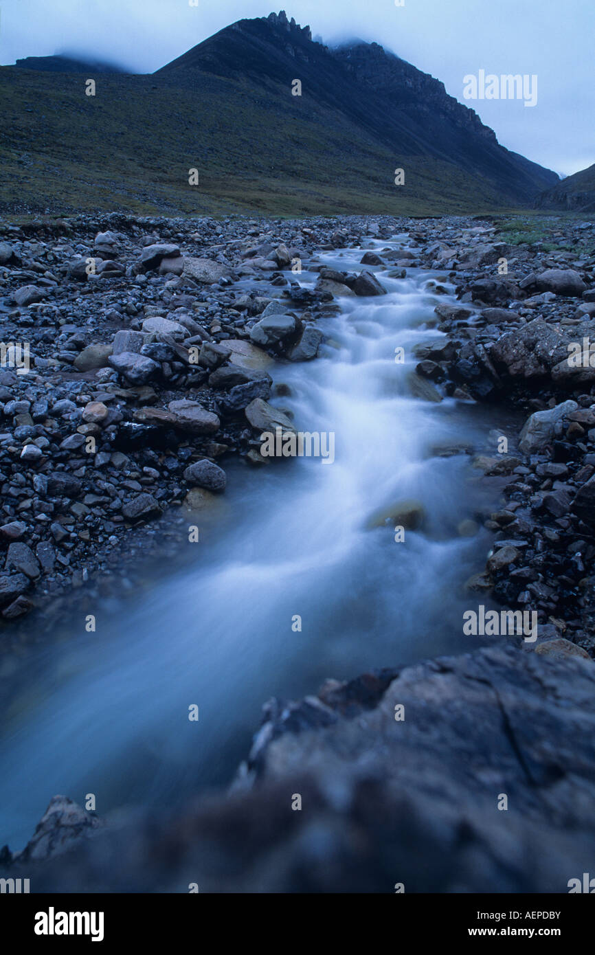 USA Alaska Gates of the Arctic National Park Small stream flows through ...