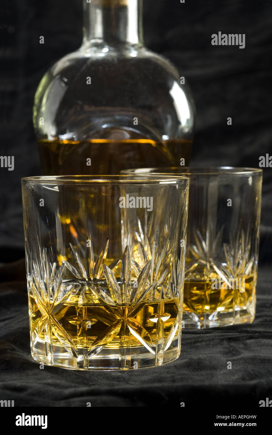 Two glasses of whisky Stock Photo - Alamy