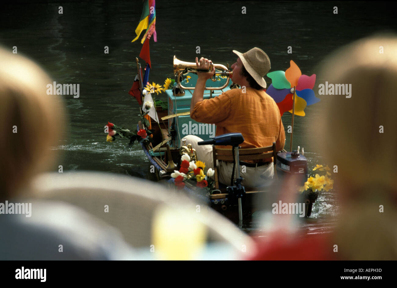 Amsterdam musician in boat hi-res stock photography and images - Alamy