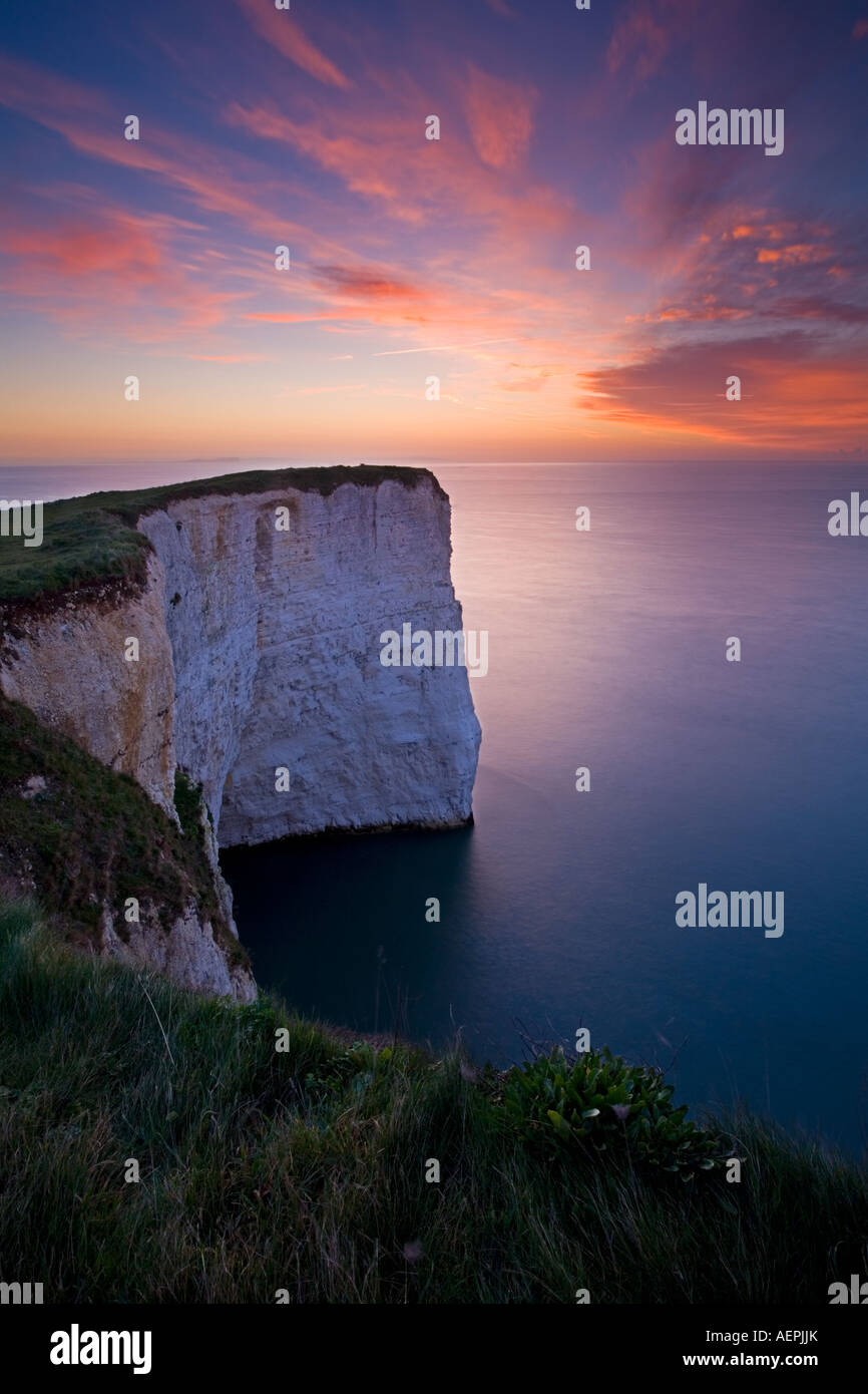 White chalk cliffs near Old Harry on Ballard Down, Dorset Stock Photo ...