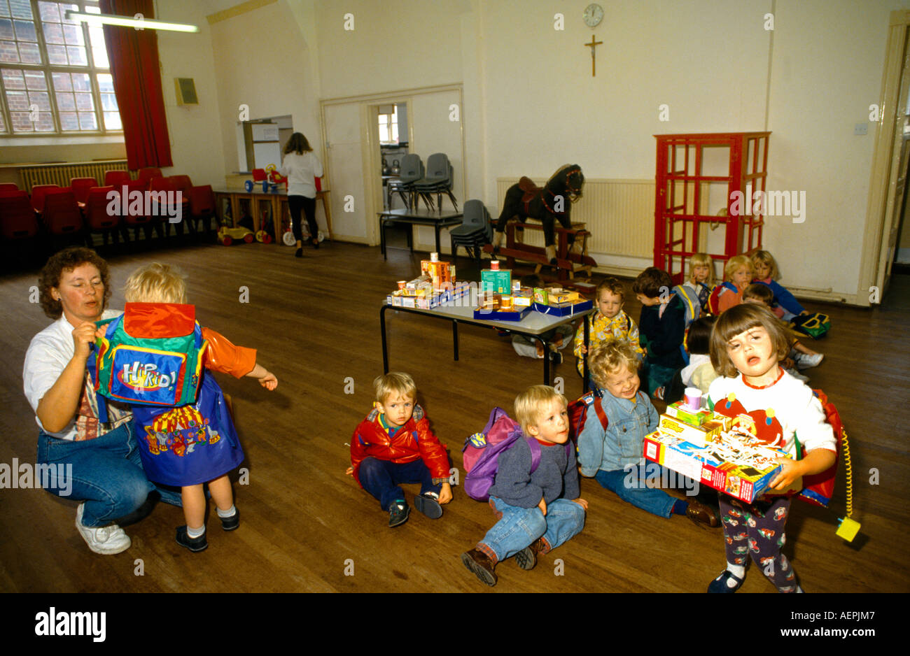 Nursery School Children Dancing St Joseph's Church Stock Photo - Alamy