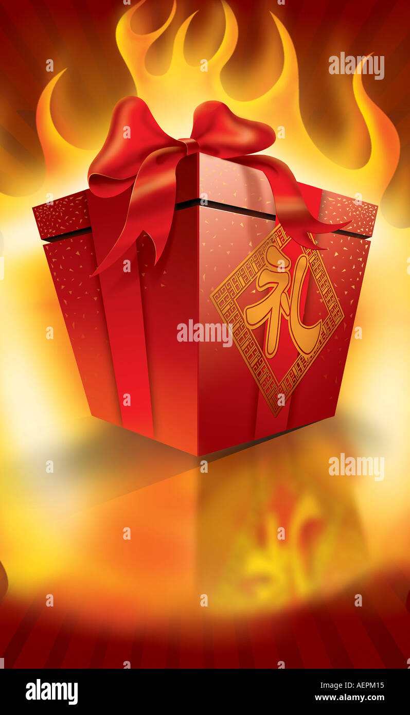 asian present box Stock Photo - Alamy