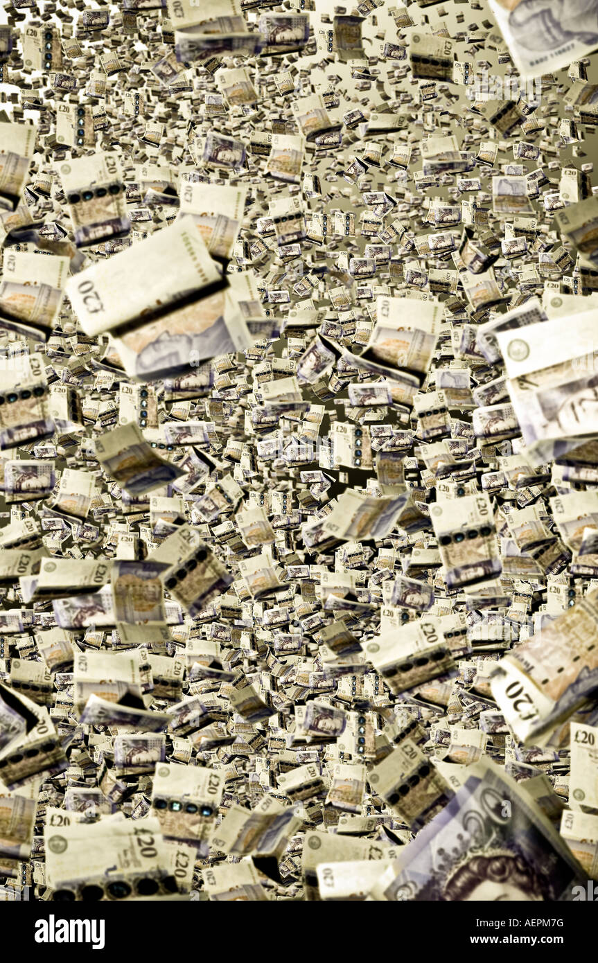 £20 note shower Stock Photo - Alamy