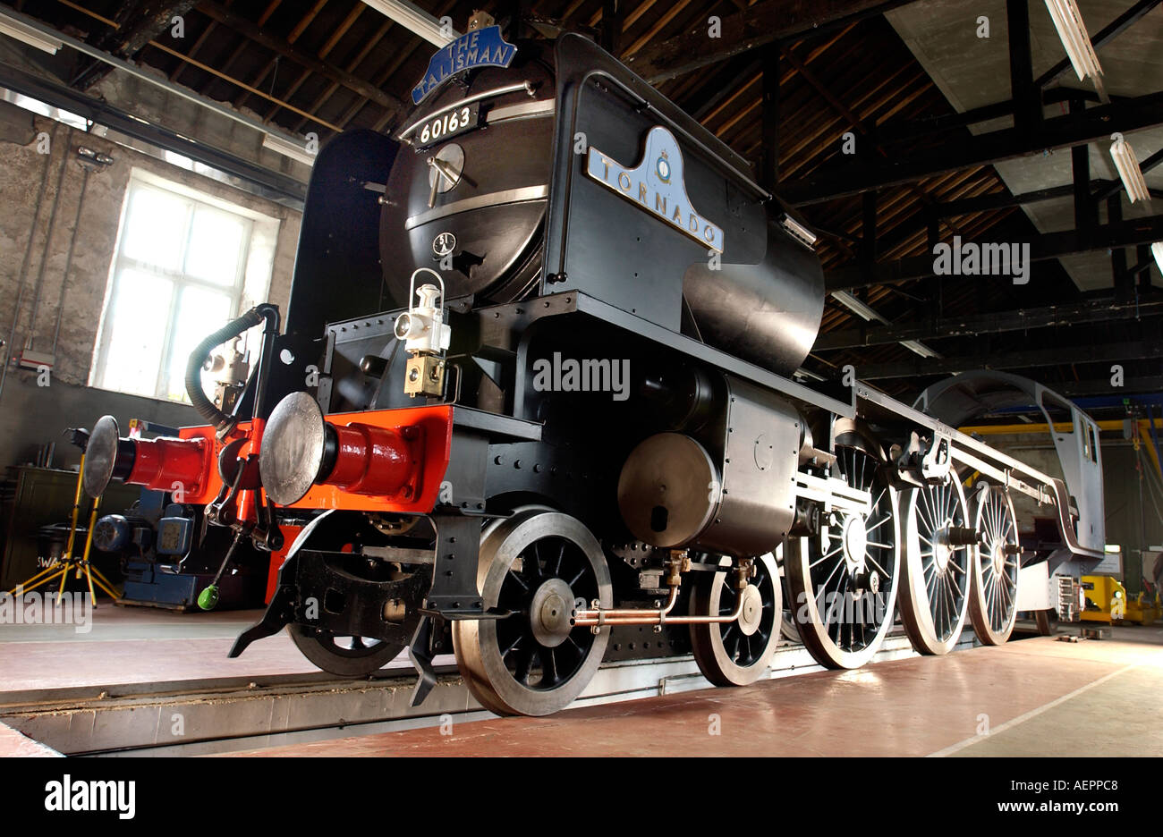 Class A1 Steam Locomotive 60163 Tornado stands in a Darlington Works ...