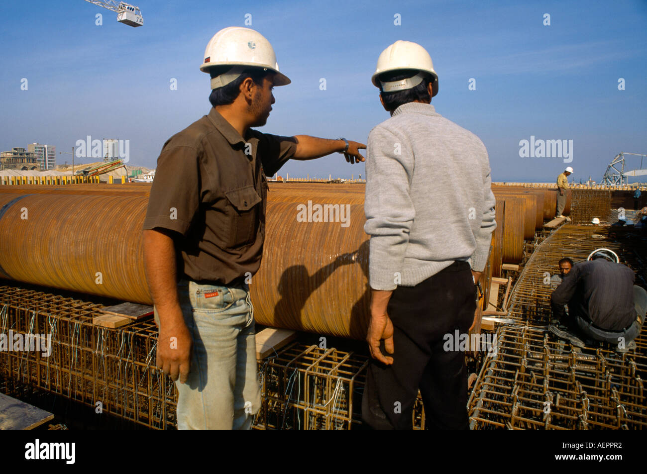 Beirut Lebanon Solidere Construction Flyover Construction Workers Site ...