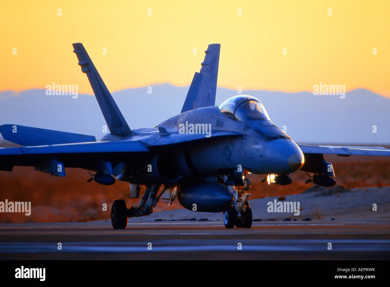 FA-18 Hornet gets ready to take off from California 29 Palms Marine Air ...