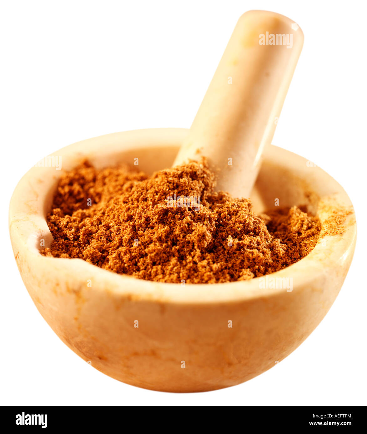 MIXED SPICE IN PESTLE AND MORTAR CUT OUT Stock Photo - Alamy