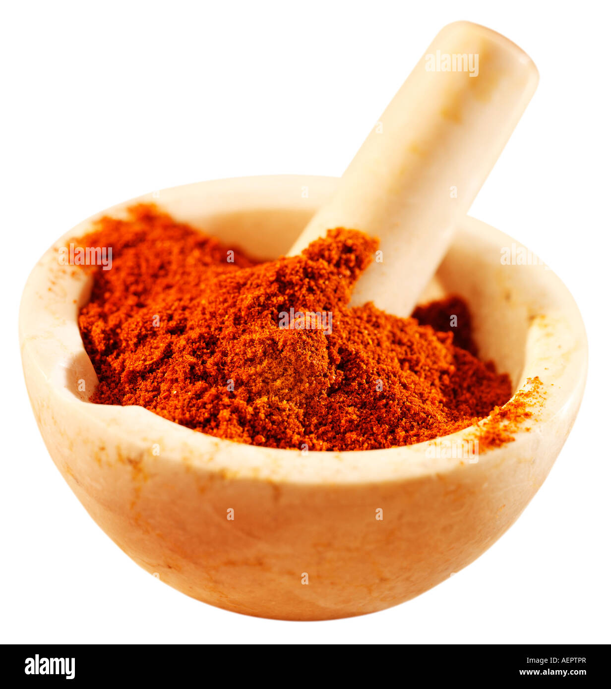 Pestle mortar grinding spices Cut Out Stock Images & Pictures - Alamy