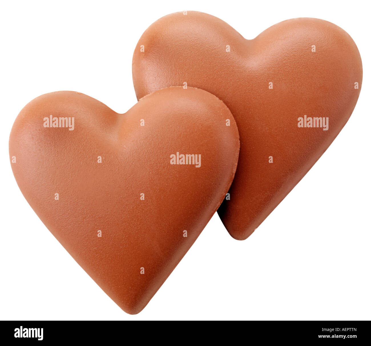 TWO CHOCHOLATE HEARTS CUT OUT Stock Photo - Alamy