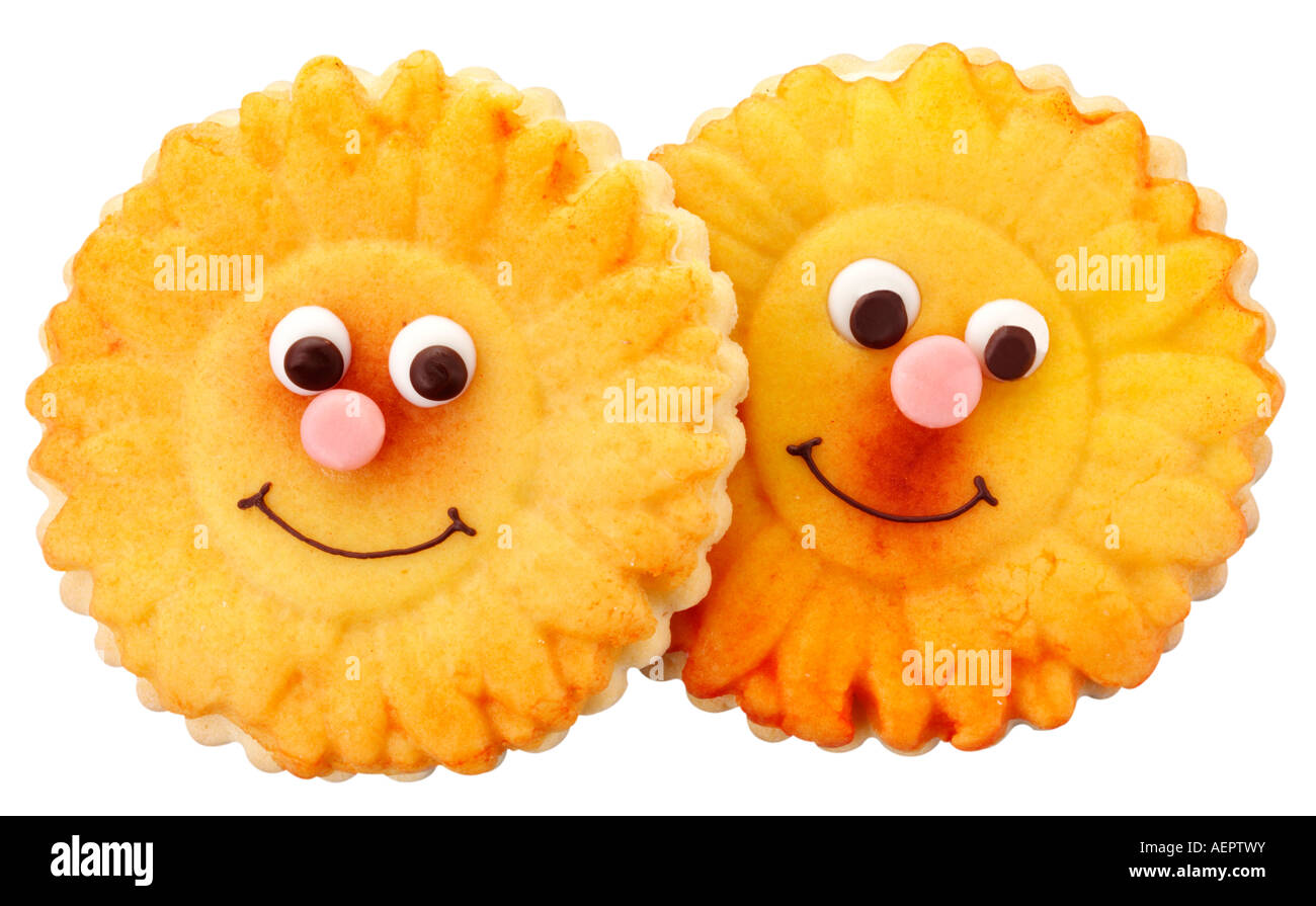 SUNFLOWER FACE BISCUITS CUT OUT Stock Photo - Alamy
