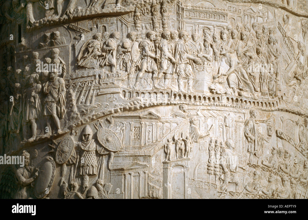 Rome Italy Trajans Column Detail Stock Photo - Alamy