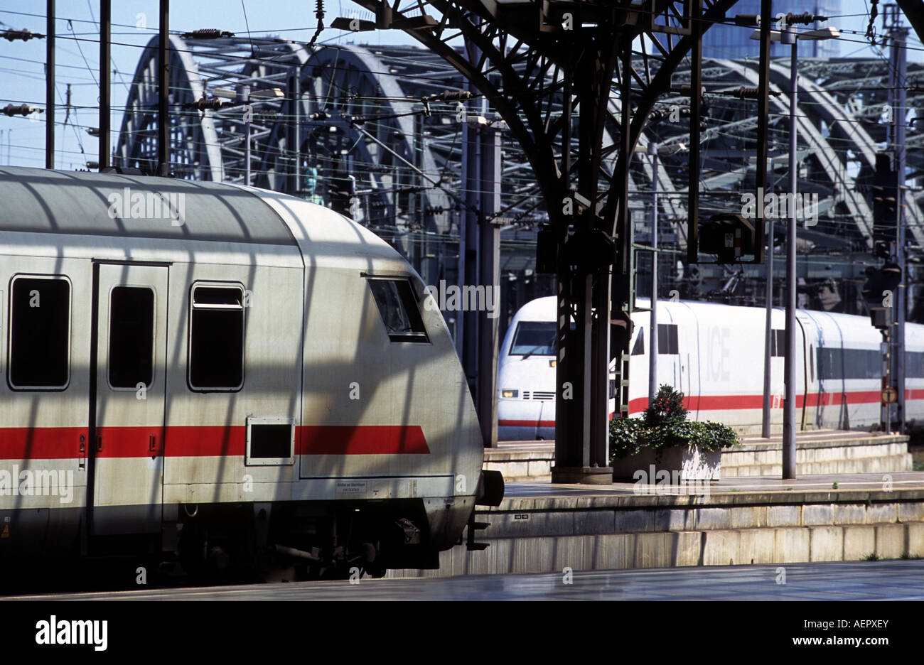 German Railways intercity express trains, Cologne, North Rhine ...