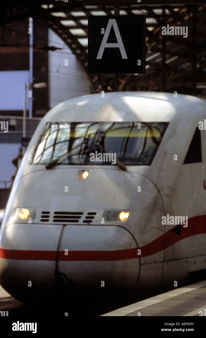 German Railways high-speed express passenger train (ICE), Cologne ...