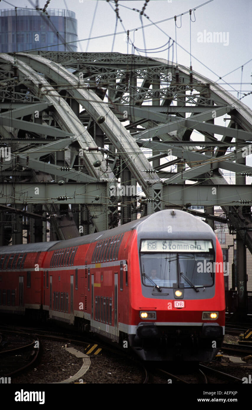 Regional express double-decker passenger train, Cologne, North Rhine ...