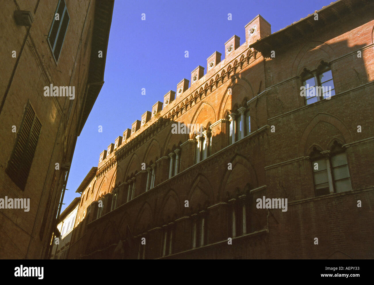 Characteristic View of Back Street UNESCO World Heritage Site Siena ...