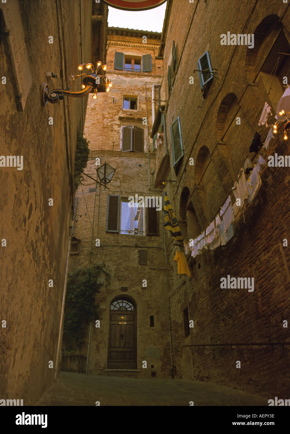 Characteristic View of Back Street UNESCO World Heritage Site Siena ...