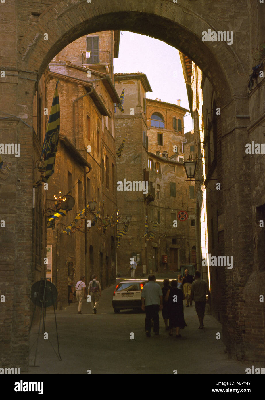 Characteristic View of Back Street UNESCO World Heritage Site Siena ...